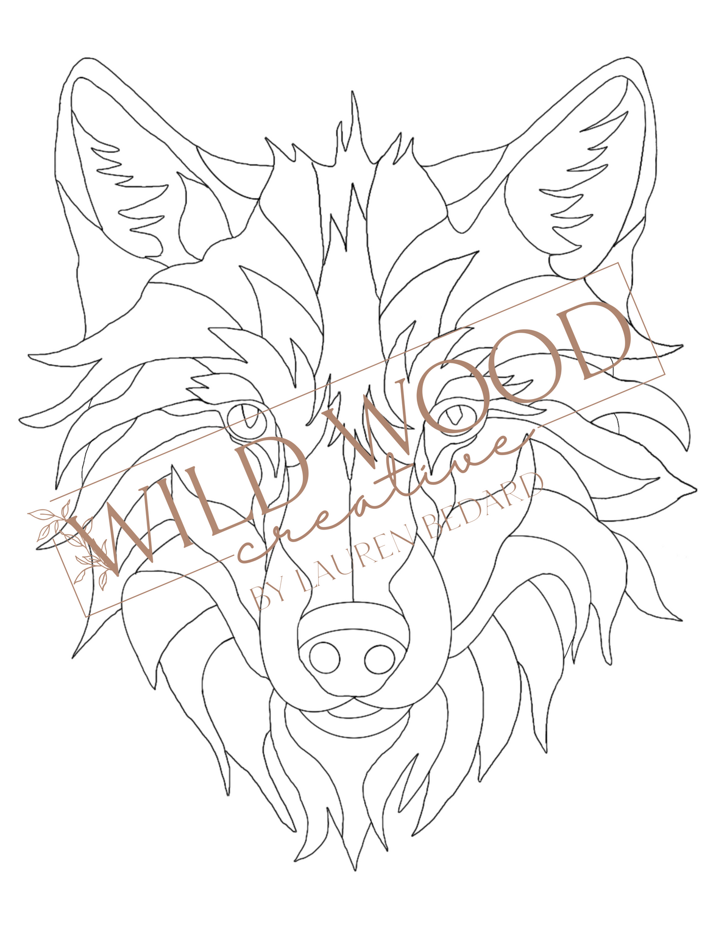 Wolf Face Template – Wild Wood Creative