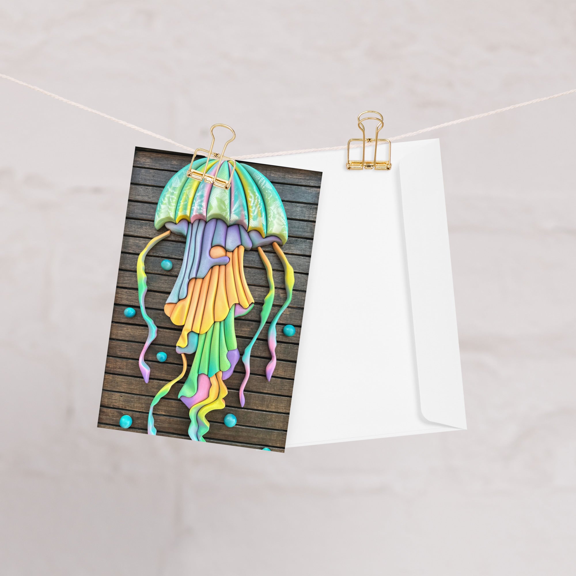 Coastline - Rainbow Jellyfish Greeting card – Wild Wood Creative