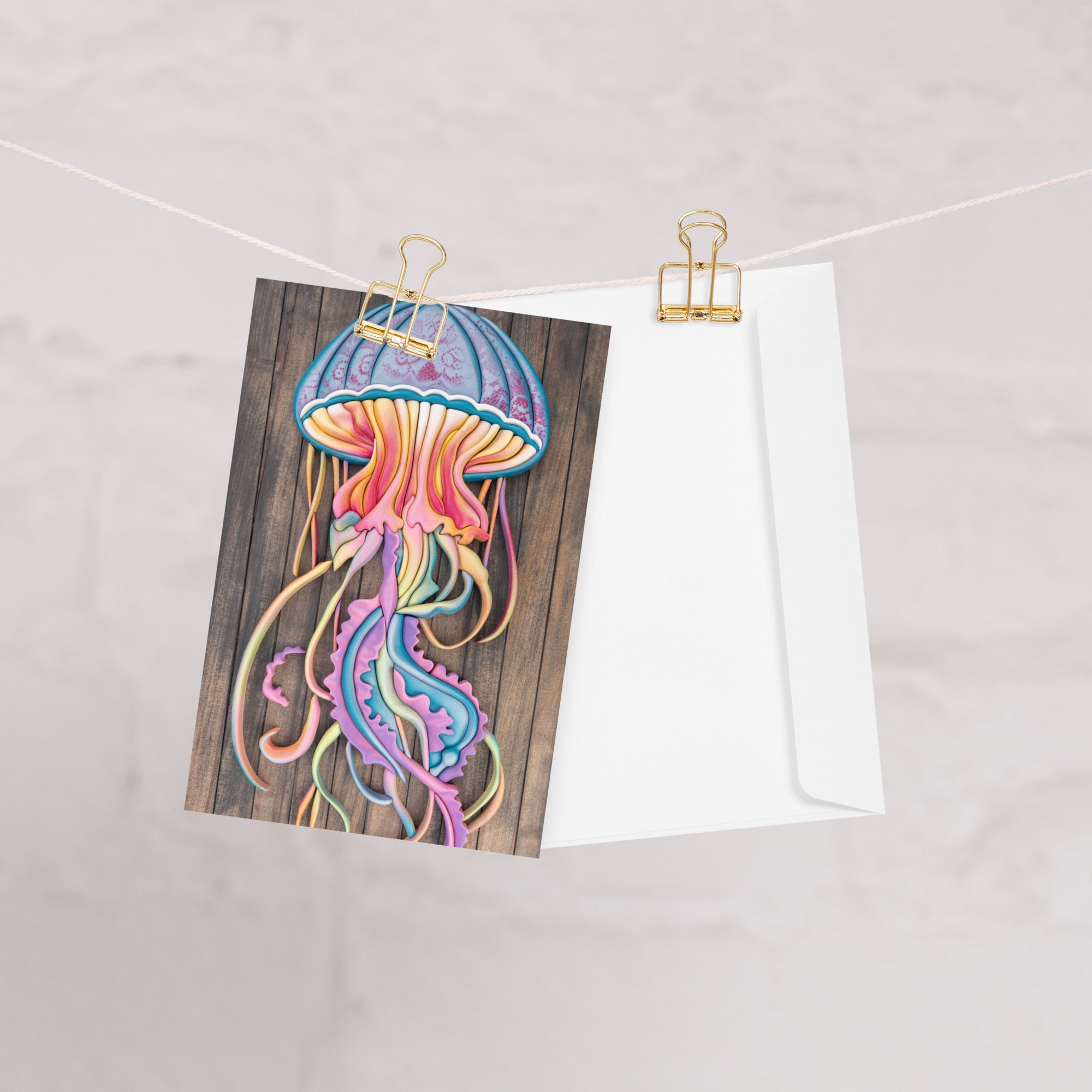 Coastline Psychedelic Jellyfish Greeting card – Wild Wood Creative
