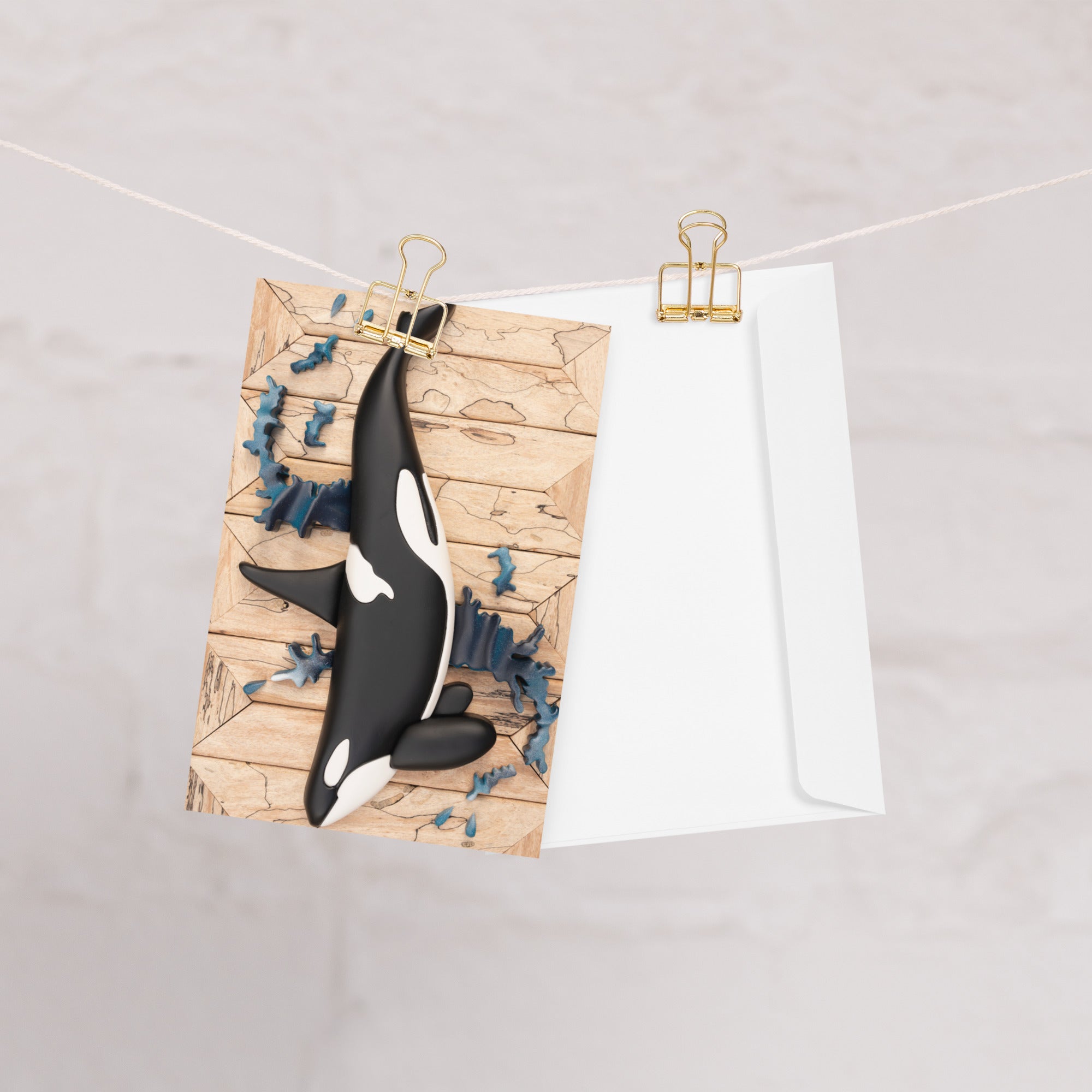 Coastline Orca Splashes Greeting card – Wild Wood Creative