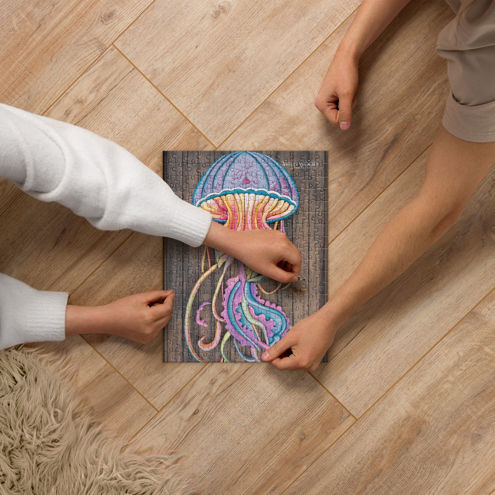 Coastline Psychedelic Jellyfish Jigsaw Puzzle – Wild Wood Creative