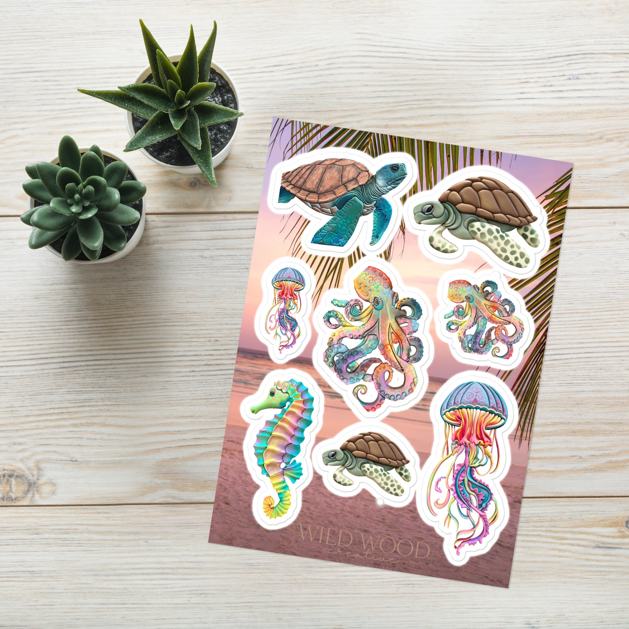 Coastline - Colourful Sticker sheet – Wild Wood Creative