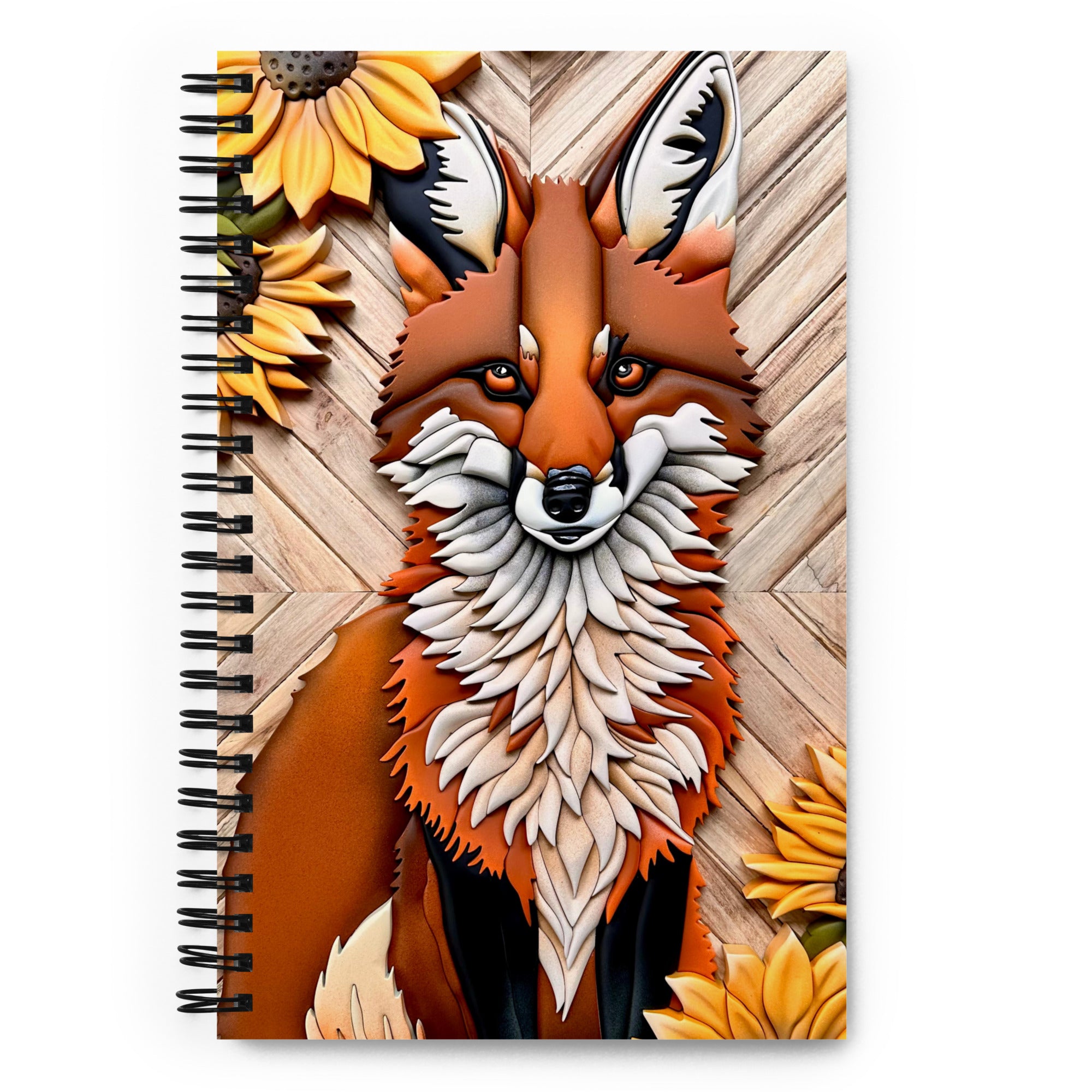 Fox & Sunflower Spiral notebook – Wild Wood Creative